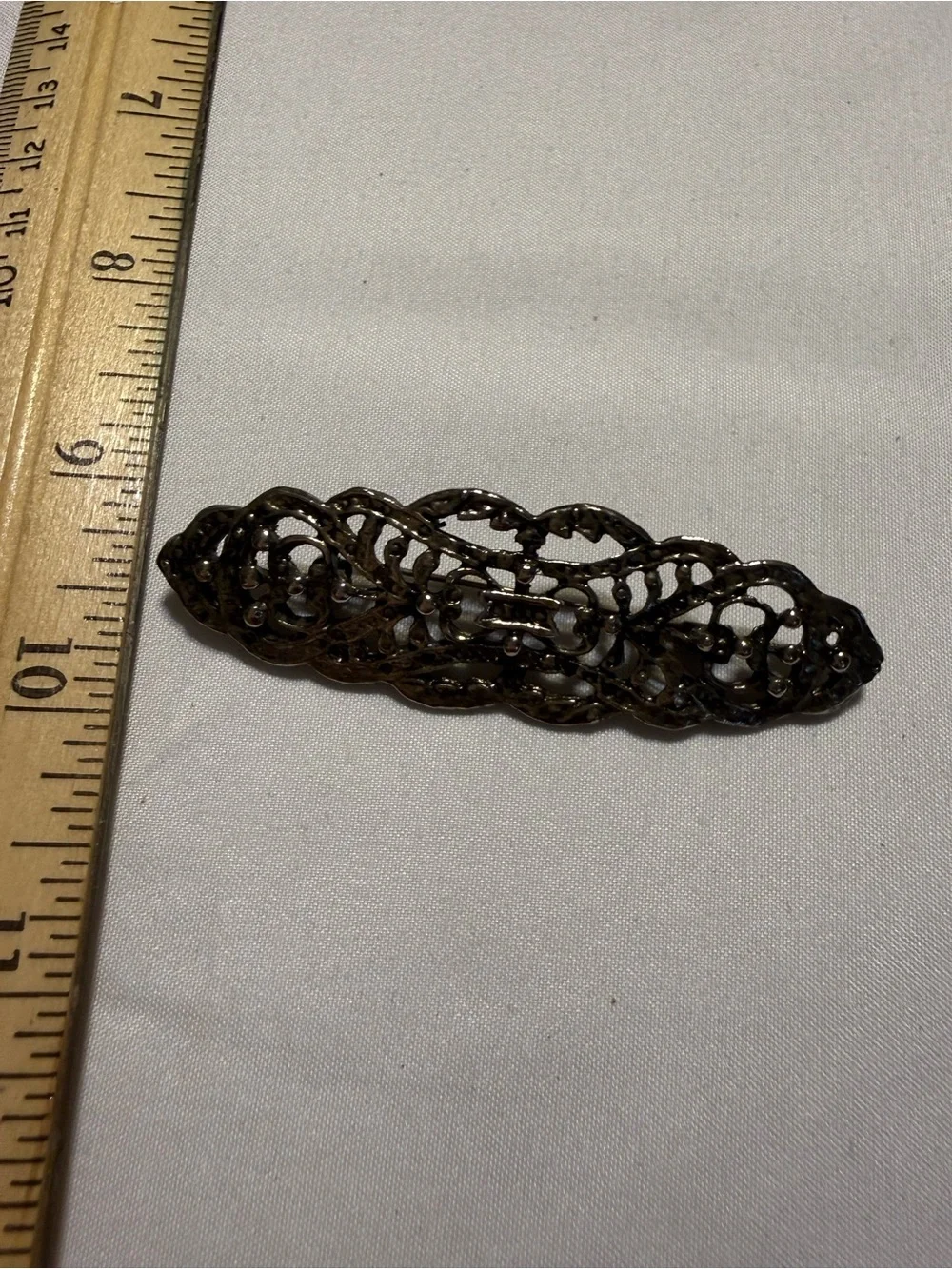 Jewelry | Antiquestyle Filigree Metal Bar Brooch In Dark Brass Tone ...